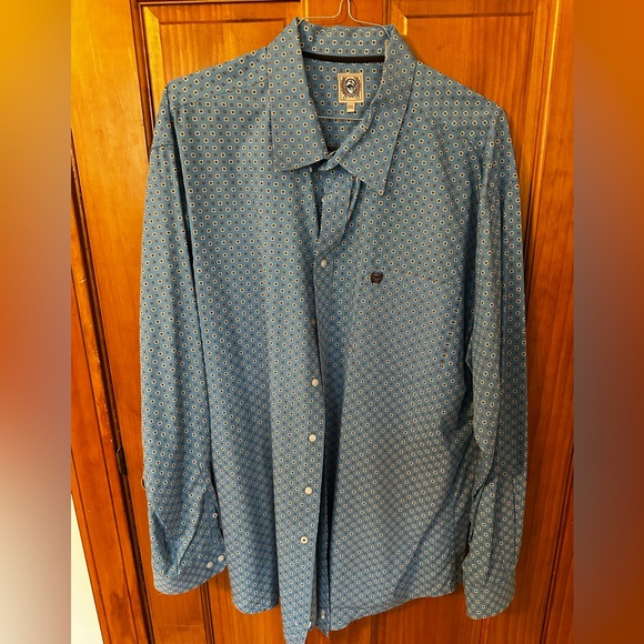 Cinch | Shirts | Cinch Blue Geometric Button Down Shirt | Poshmark